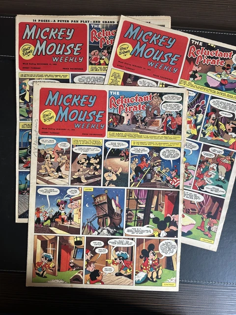 3 X MICKEY Mouse Weekly Comics from 1952 / 1953 £5.43 - PicClick UK
