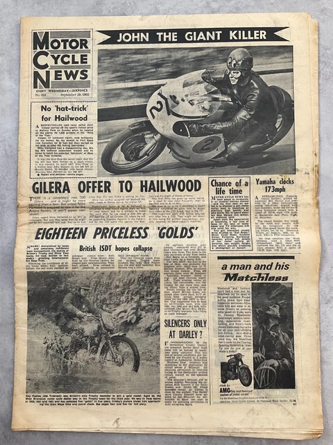 MOTOR CYCLE NEWS - 29 September 1965 - ISDT, Race of the Year- Vintage ...