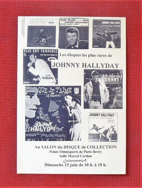 JOHNNY HALLYDAY : Flyer pour le salon du disque de collection Paris ...