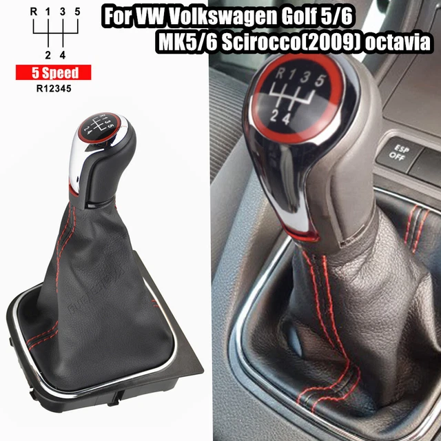 5 SPEED FOR VW Golf MK5/6 Gear Stick Shift Knob Black Gaiter Boot Cover ...