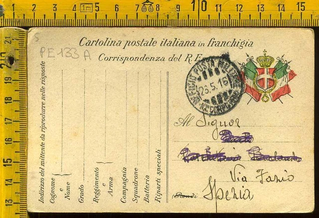 PRIMA GUERRA FRANCHIGIA Posta Militare x La Spezia pe 133 A EUR 3,49 ...
