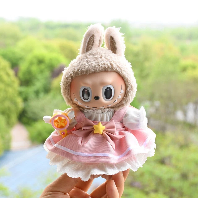 POP MART LABUBU The Monsters Plush Doll Pink Dress Keychain Doll ...