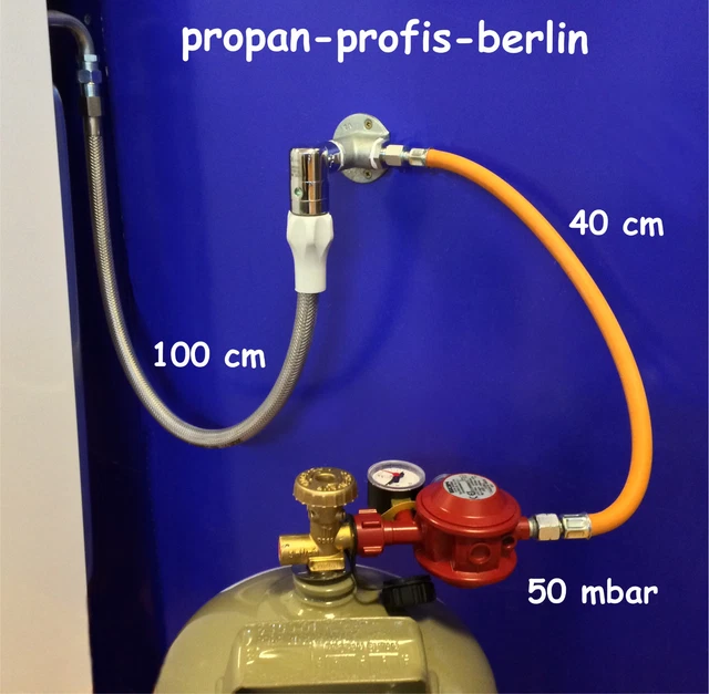 GASHERD-/KOCHMULDE-ANSCHLUSS-SET PROFI 100 (Herdanschluß, Propangas/Flüssiggas) EUR 112,00 ...
