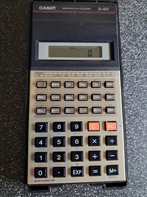 VINTAGE CASIO FX-82C Sientific Calculator Retro Vintage Rare With Hard ...