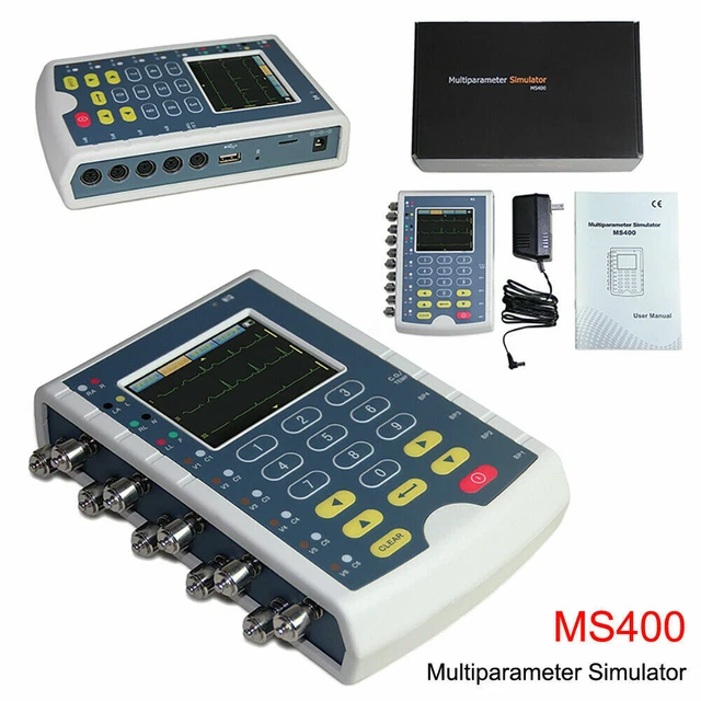 CONTEC MS400 SIMULATORE paziente multiparametro, simulatore ECG magazzino USA EUR 449,24 ...