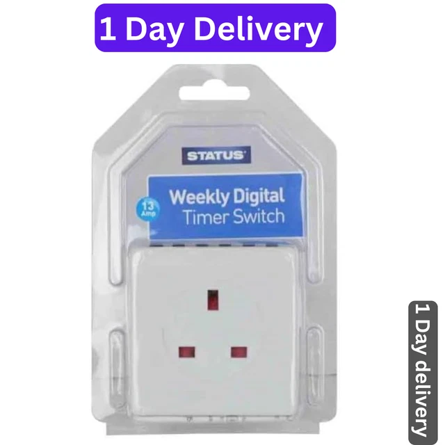 STATUS TIMER SWITCH | 7 Day Digital Timer Light Switch | White UK Plug ...