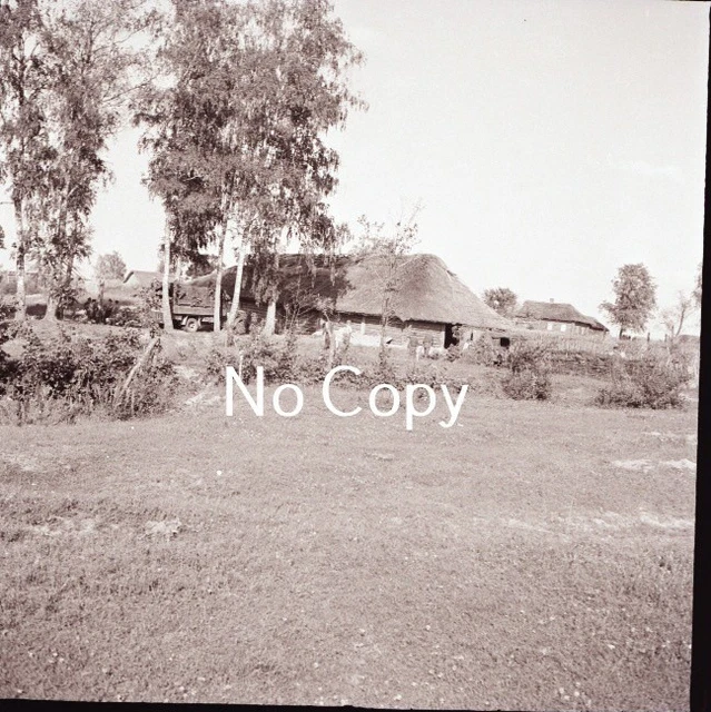 NEGATIVE WW2 TANK unit in Russia 1941/42 - Village as storage facility ...