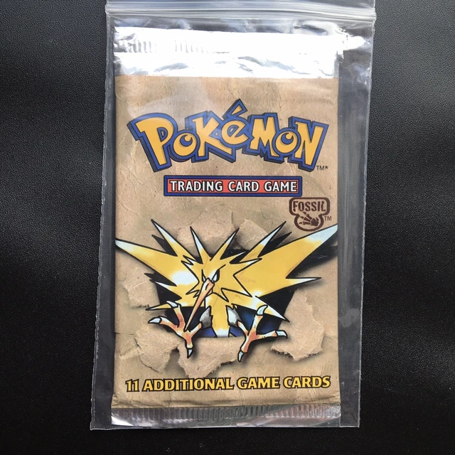 OPEN VINTAGE POKEMON Fossil Set Booster Pack Zapdos Artwork 1999 WOTC ...