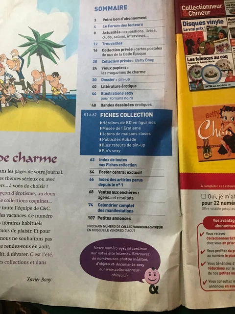 COLLECTIONNEUR CHINEUR/SPECIAL CHARME/PIN Up/Magazine/Cp/Bd/Betty Boop/ Poster EUR 10,00 ...