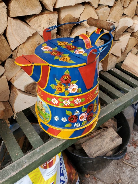 BUCKBY CAN - Hand Painted Traditional Roses and castles. Large 2 Gallon ...