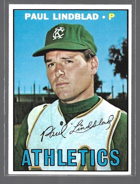 CARTE DE BASEBALL Paul Lindblad Kansas City Athletics 1967 Topps #227 ...