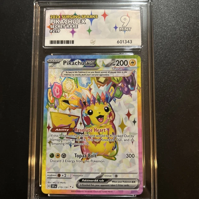 POKÉMON PIKACHU TCG EX Prismatic Evolution Rare Card 219/191 ACE 9 Mint ...