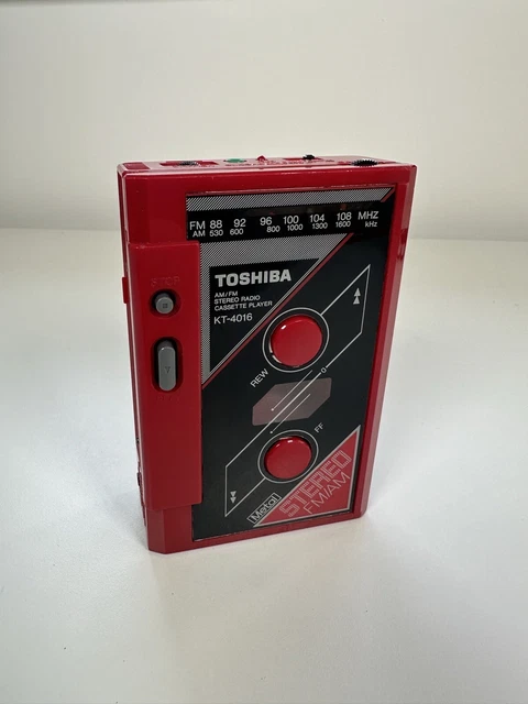 VINTAGE RED TOSHIBA Walkman KT-4016 Radio Cassette Player -1986 Spares ...