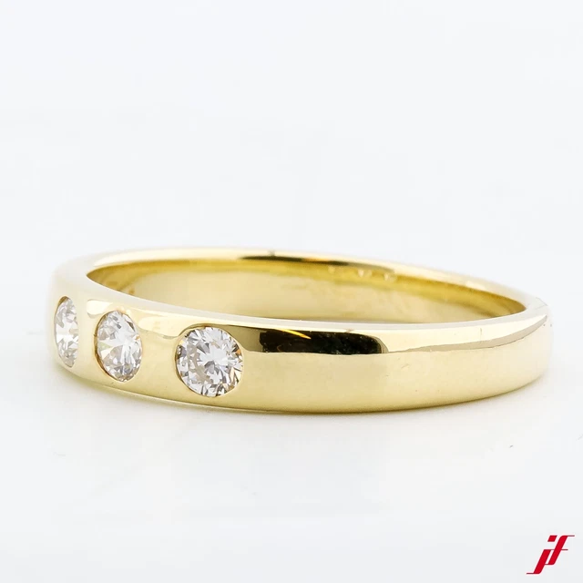 ANILLO 14K/585 ORO Amarillo 3 Brillantes Aprox. .0 , 24ct - Valor EUR ...