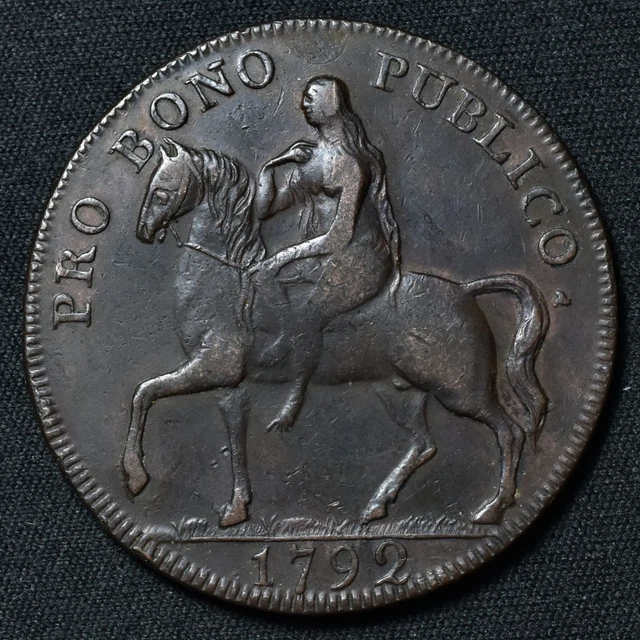 1792 WARWICKSHIRE D&H231, Coventry, Lady Godiva Halfpenny Conder Token ...
