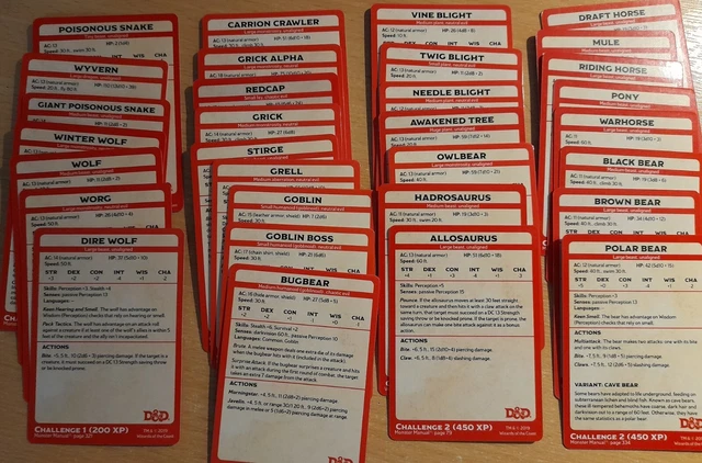 D+D 5E, MONSTER Cards, Basic Monsters x31 £4.41 - PicClick UK