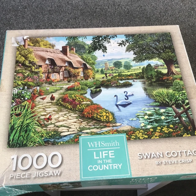 WH SMITH 1000 Piece Jigsaw Puzzle, Swan Cottage, Boxed & Complete £4.00 - PicClick UK