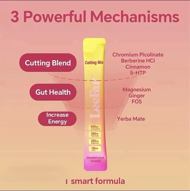 1/2X LEEFAR CUTTING Drink Mix – Berberine,Chromium,5-HTP, Yerba Mate ...