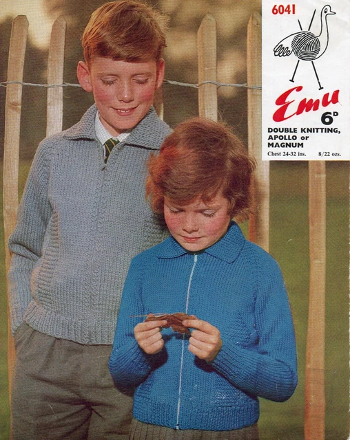 ~ VINTAGE 1960S Emu Knitting Pattern For Child's Windcheater Jacket ...