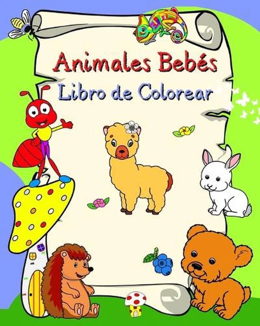 ANIMALES BEBS LIBRO de Colorear: Animales sonrientes, l?neas en negrita ...