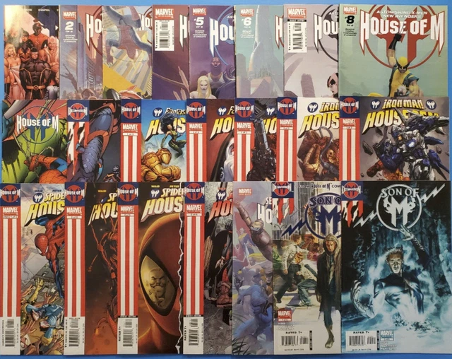 HOUSE OF M #1-8 + Variants and Tie-ins 22 Books Total Marvel Comics ...