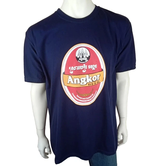 ANGKOR BEER MENS size XL tshirt blue Cambodia Y2K unisex $26.50 ...
