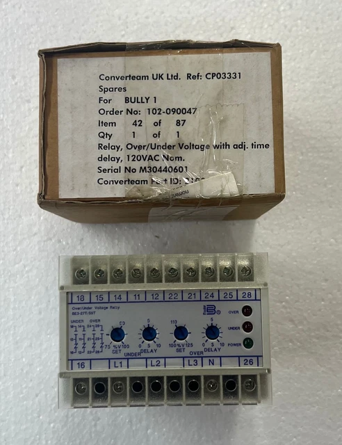 BASLER ELECTRIC BE3-27T/59T-1A1N3 Over/Under Voltage Relay 120vac $550. ...