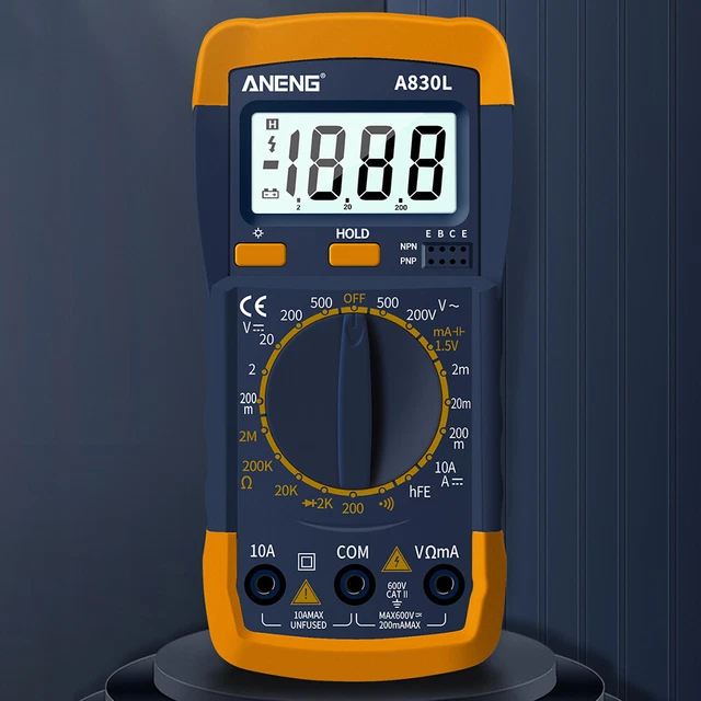 A830L DIGITAL MULTIMETER Multi Tester Manual Range Data Hold ...