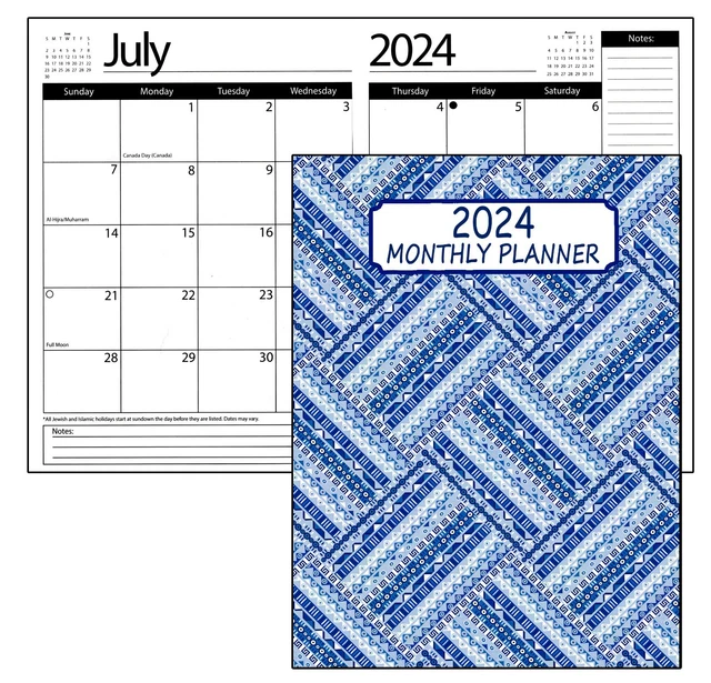 2024 STUDENT PLANNER Calendar - Monthly Page Format - School College ...