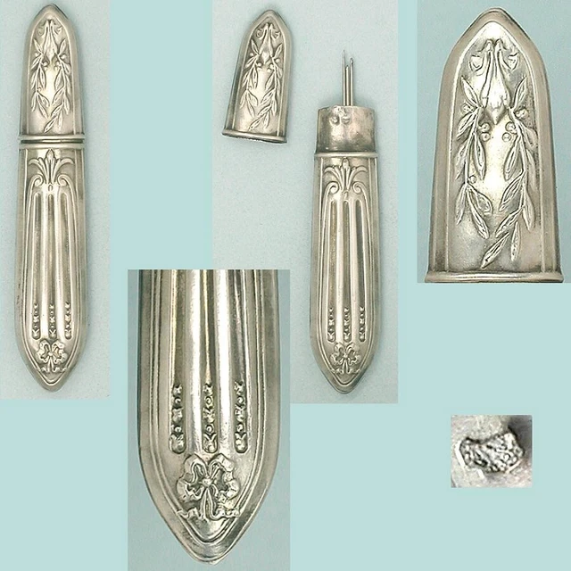 ANTIQUE SILVER NEEDLE Case * French Hallmarks * Circa 1900s £7.12 ...