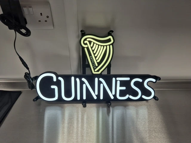 GUINNESS OFFICIAL LIGHT Up LED Sign Man Cave Home Bar £100.00 - PicClick UK