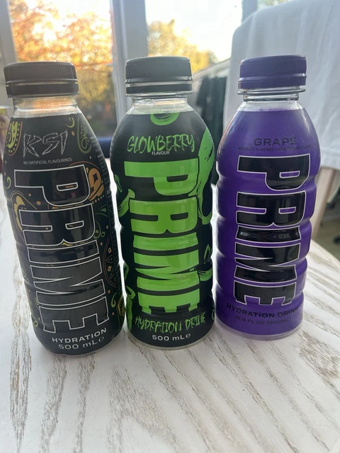 PRIME BOTTLES EMPTY RARE KSI Grape Glowberry Hydration Drink 500ml £9. ...