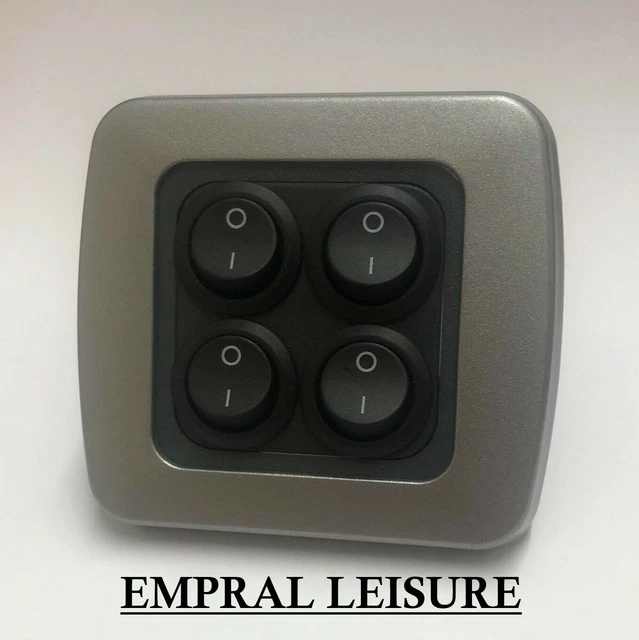 CAMPERVAN CBE 12V Light Switch 4 Way Control Panel Switches Motorhome ...
