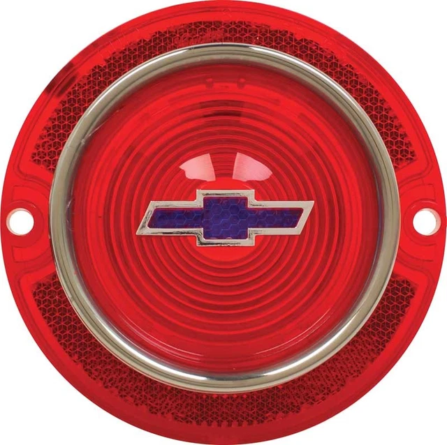 1963 CHEVROLET IMPALA; Custom Tail Lamp Lens; Blue Bow Tie; with Chrome ...