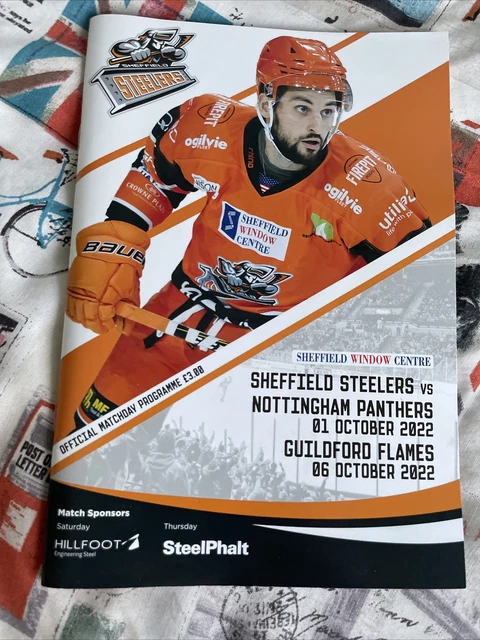 SHEFFIELD STEELERS MATCH Day Programme Ice Hockey Nottingham Panthers ...