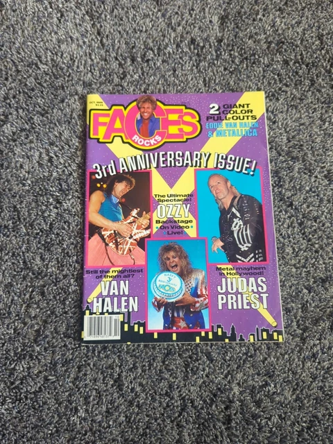 VINTAGE FACES ROCKS Magazine 1986 3rd Anniversary Issue Ozzy Van Halen ...