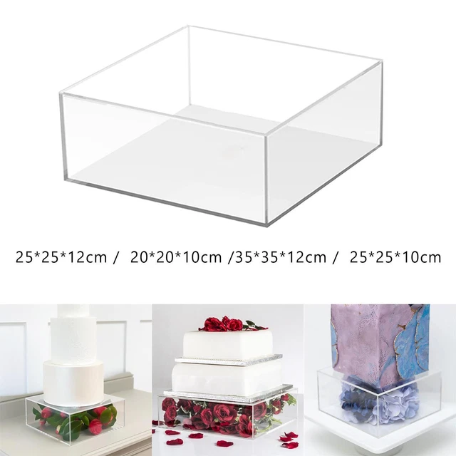 CLEAR ACRYLIC CAKE Box Clear Acrylic Fillable Cake Display Board for ...