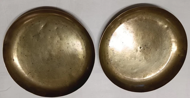 2 PLATEAUX ANCIENS balance Roberval en laiton diamètre 21,5 / 22 cm EUR ...