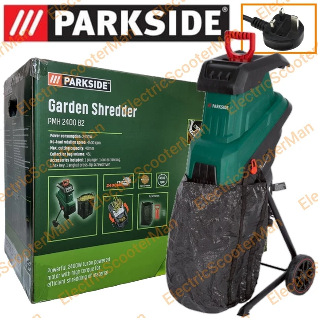 PARKSIDE 2400W GARDEN Shredder With 45L Collection Bag £119.99 ...
