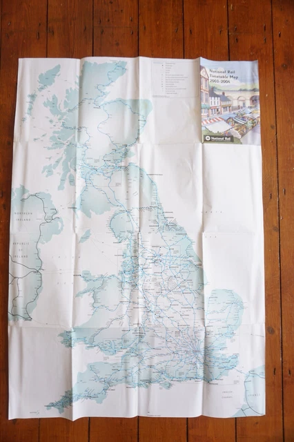 2003 2004 BRITISH Rail Passenger Network Railway Map £7.99 - PicClick UK