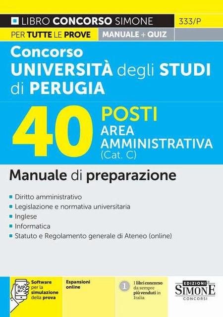 CONCORSO UNIVERSITÀ DEGLI studi di Perugia 40 posti area amministrativa (C... EUR 35,00 ...