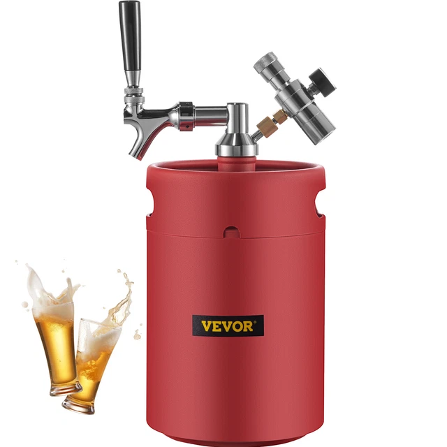 VEVOR 5L MINI Beer Keg Pressurized Growler Beer Dispenser Beer Brewing ...