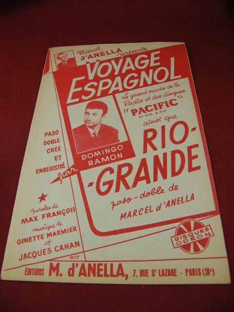 & SPARTITO VIAGGIO Spagnolo Rio Grande Marcel D'Anella Domingo Ramon ...
