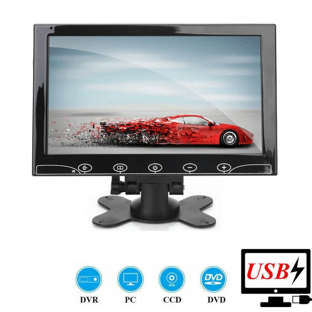 10& DISPLAY SMALL Portable Monitor USB LCD Screen AV VGA HDMI Security ...