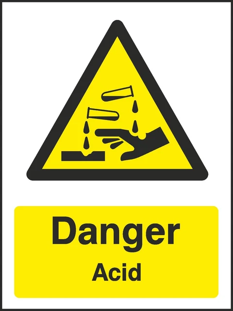 DANGER ACID SIGNS Stickers Caution Warning Danger Hazard [V6WCHE0037 ...