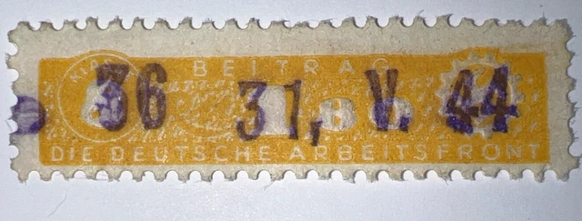 TRAVELSTAMPS: GERMANY NAZI Party Nsdap Dues WWII, Workers Party Dues $3 ...