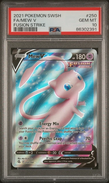 CARTE POKÉMON PSA 10 Mew V 250/264 Full Art Fusion Strike EUR 49,88 - PicClick FR