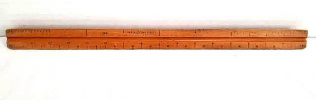 WOOD K&E KEUFFEL & Esser Triangle Scale Ruler Drafting 12" Length ...