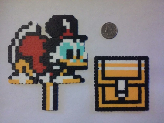 DUCKTALES SCROOGE MCDUCK 8 bit Perler bead wall pixel art Nintendo NES ...