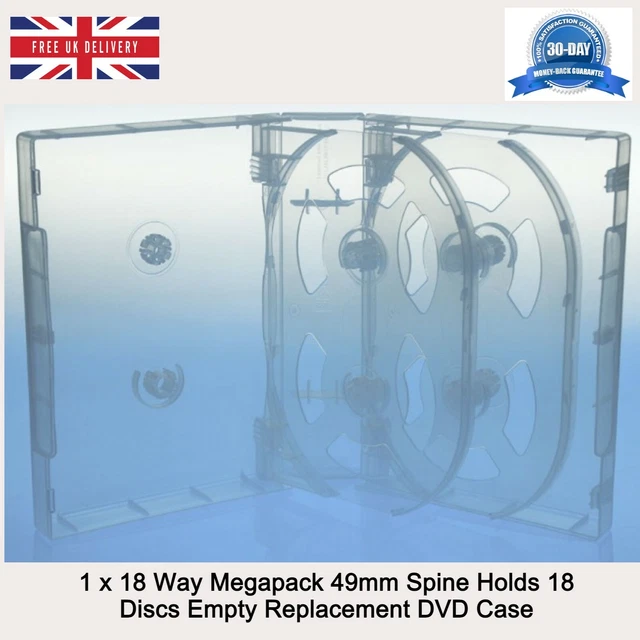 18 WAY CLEAR Megapack DVD 49mm [18 Discs] Empty Replacement Scanavo ...